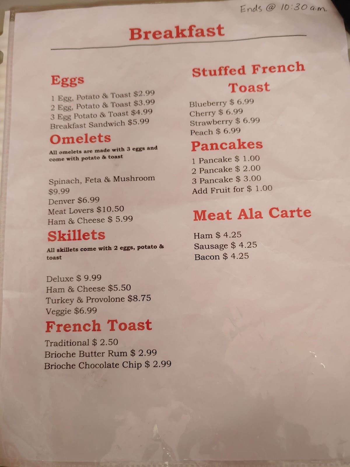 Menu at Pie Shack restaurant, Berlin