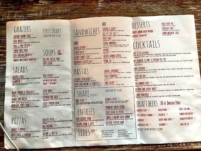 Menu at Red Dog Diner pub & bar, New Orleans