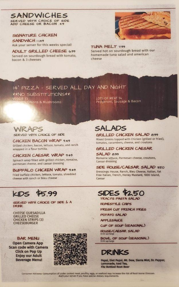 Menu at 1st Street Lounge pub & bar, O'Fallon