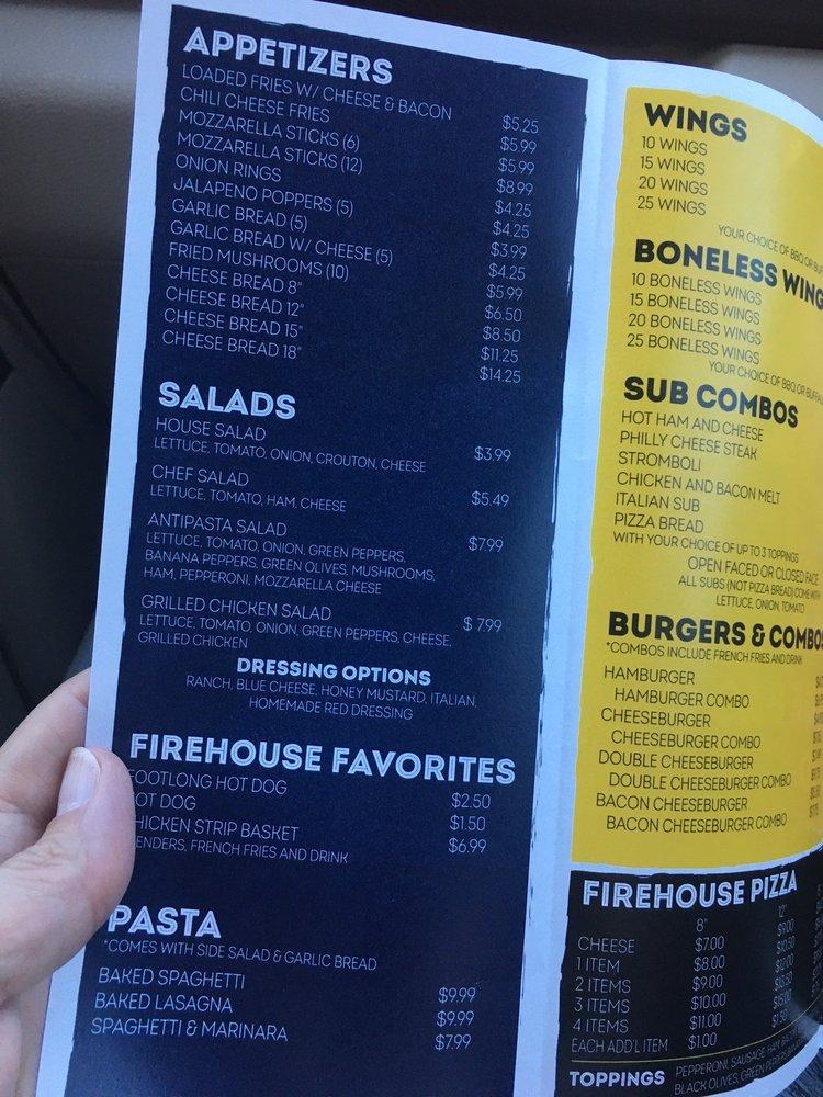 Menu at Fire House Pizza pizzeria, Denver