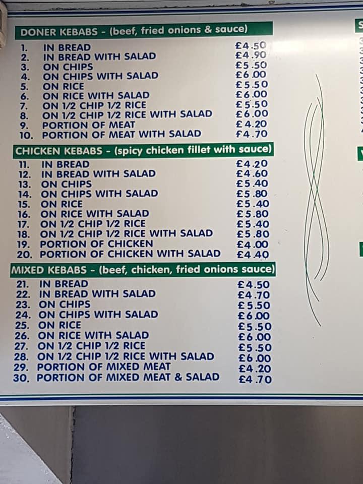 Menu at Papa's Kitchen fast food, Ballymena