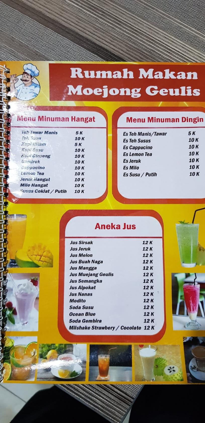 Menu at Rumah makan Mojang Geulis restaurant, Pagar Alam