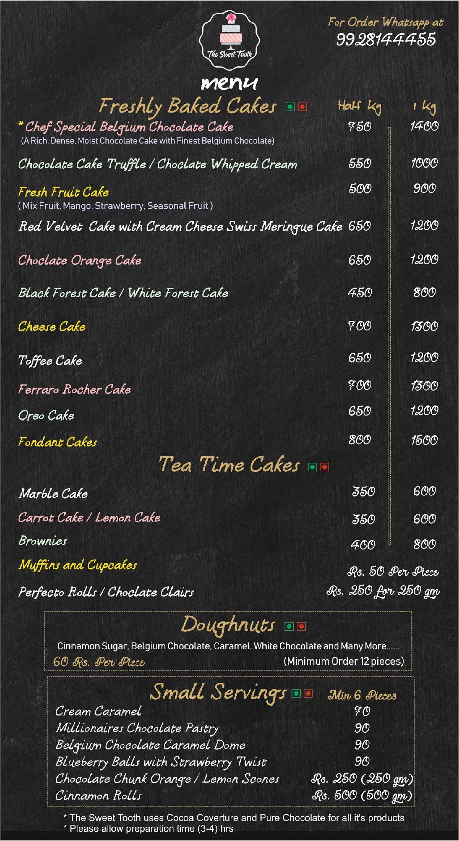 Menu at The Sweet Tooth By Geetika, Udaipur