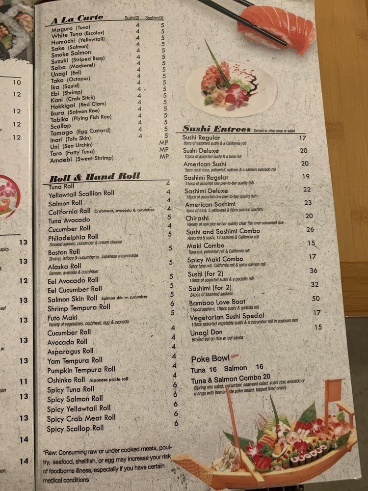 Menu at Bamboo Asian House restaurant, Swansboro