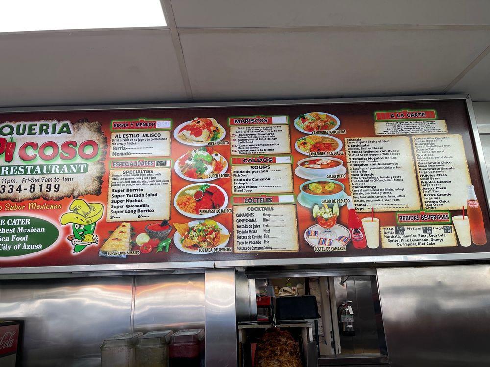 Menu at El Picoso Restaurant, Azusa, 303 S Azusa Ave
