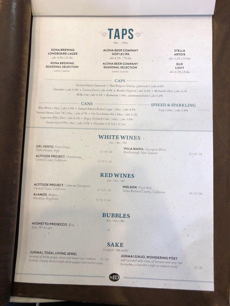 Menu at Makai Plantation restaurant, Honolulu, 300 Rodgers Blvd