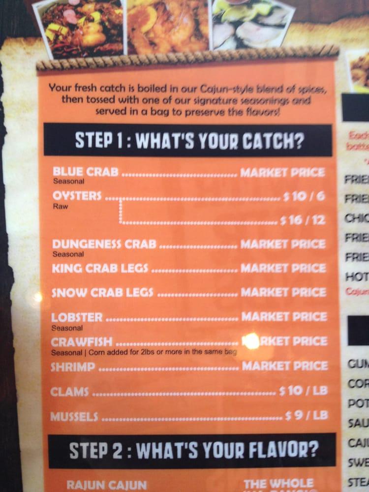 Menu at The Boiling Crab restaurant, San Jose, 71 Curtner Ave Suite 20