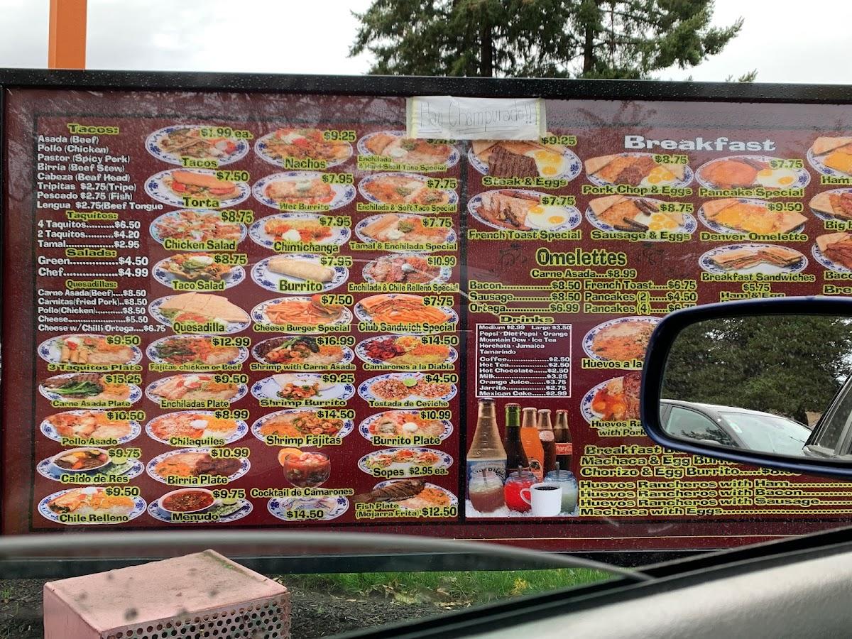 Menu at Don Pedro restaurant, Portland, SE 82nd Ave