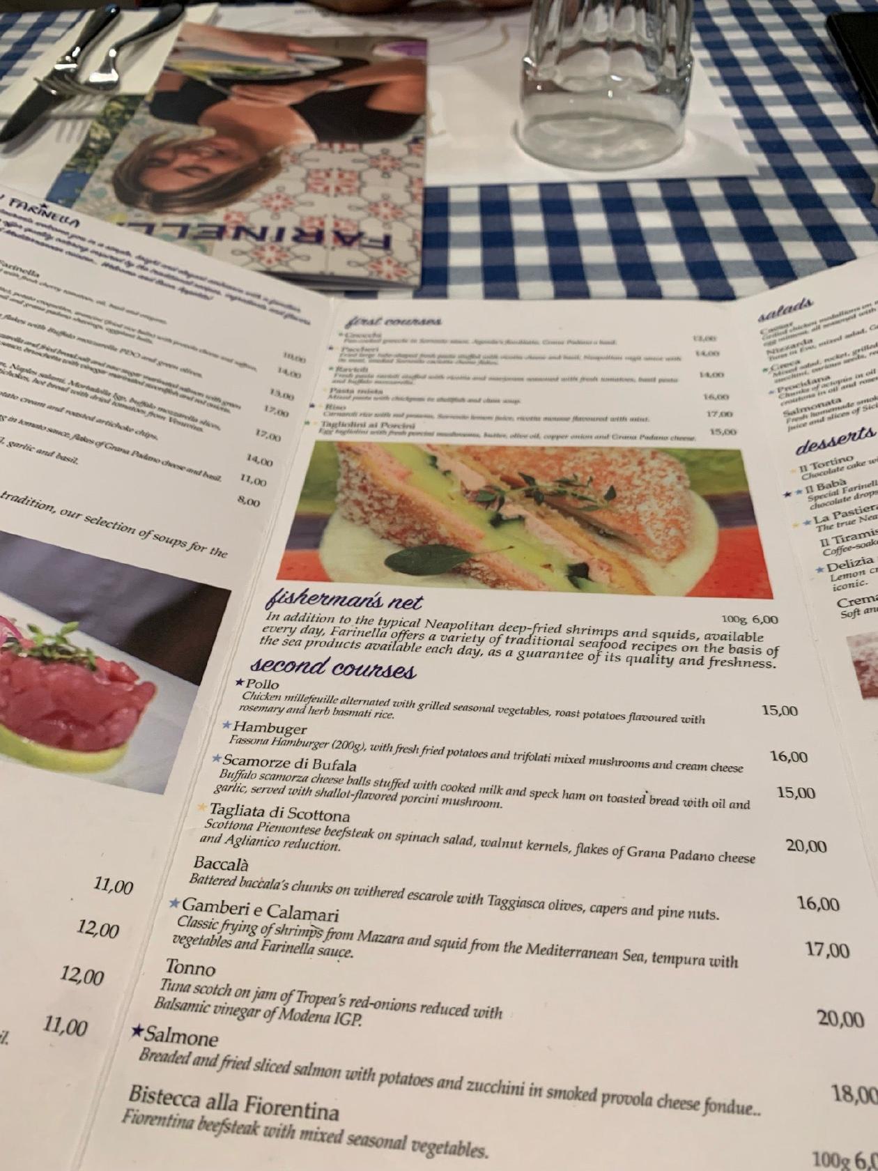 Menu da Farinella pizzeria, Serravalle Scrivia, Via della Moda