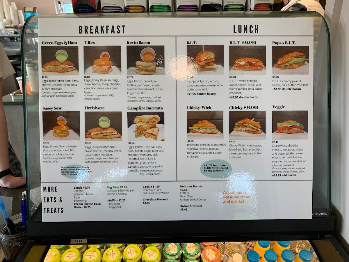 Menu at Juniper Coffee Co. restaurant, Lacey