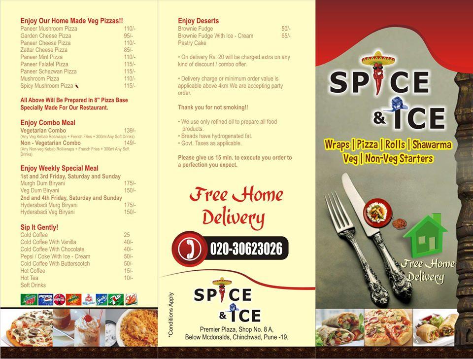 Menu at Spice & Ice, Pune, Premier Plaza