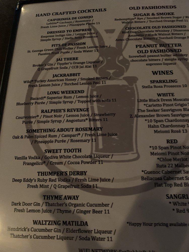 Menu at The Fat Rabbit Pub, Tampa