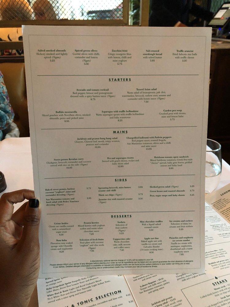 Menu at The Ivy On The Square Edinburgh pub & bar, Edinburgh