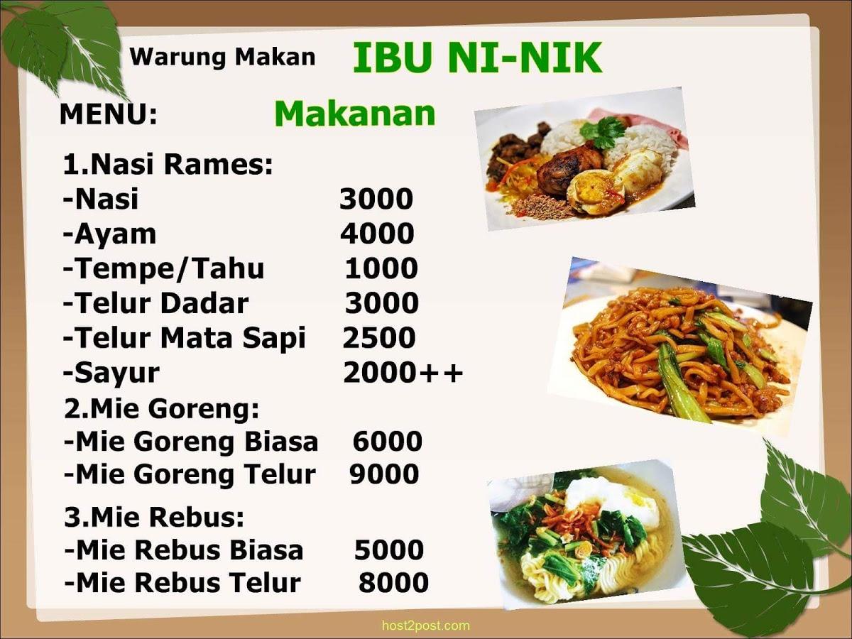 Menu at Waroeng The Peace restaurant, Sariharjo