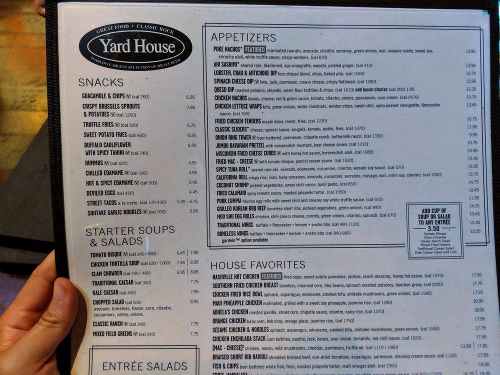 Menu at Yard House pub & bar, Atlanta, 825 Battery Ave SE #320