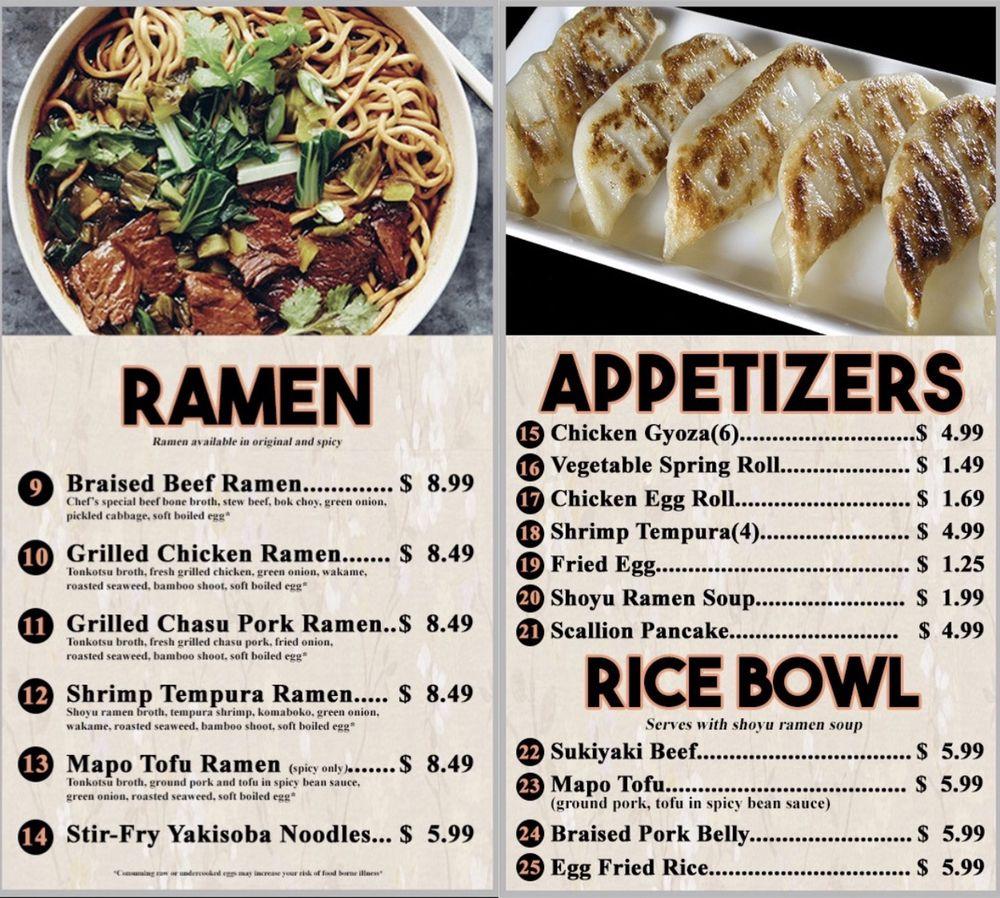 Menu at FUWA Teppanyaki Grill & Ramen restaurant, Henderson, W Sunset ...