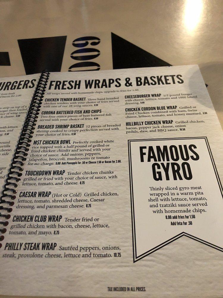 Menu at MST Pub & Grub, Tiffin, 92 Madison St