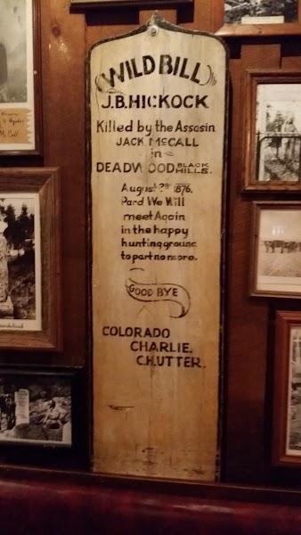 Menu at Saloon No. 10 pub & bar, Deadwood