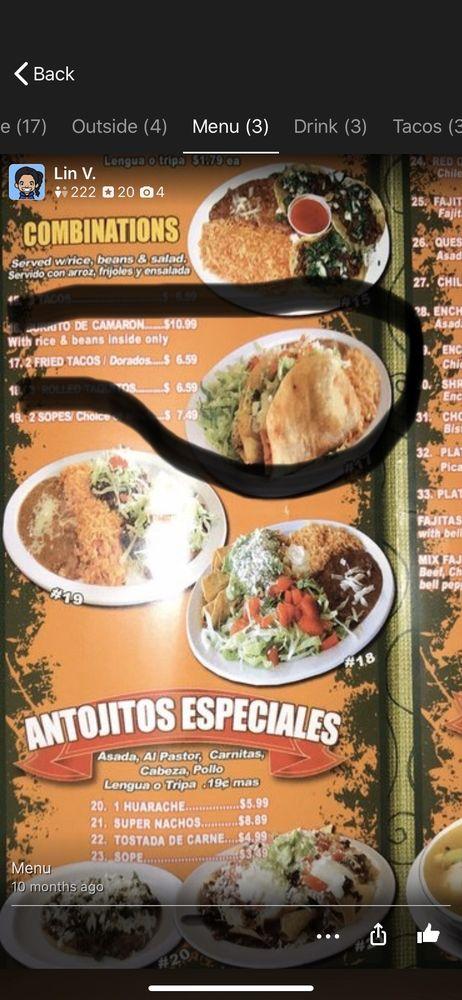 Menu at Tijuana Restaurant, Covina