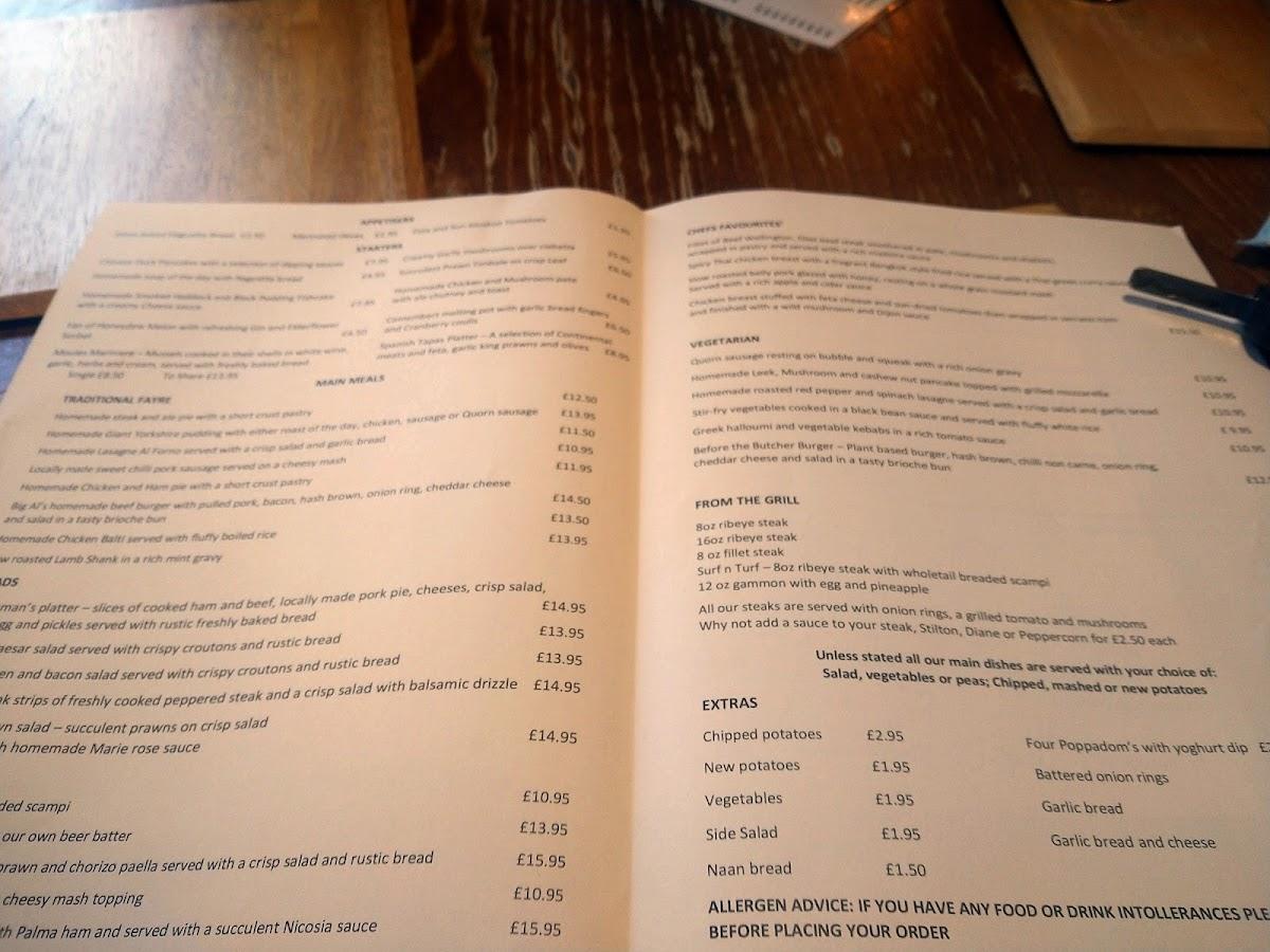 Menu at Blacksmiths Arms pub & bar, Huddersfield