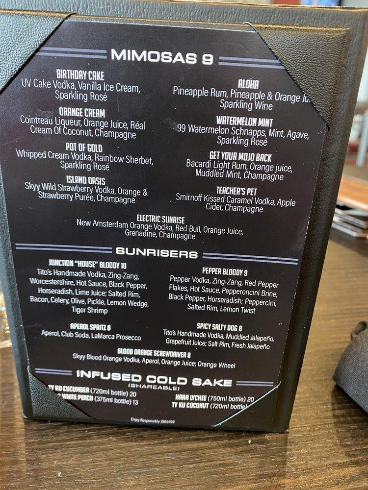 Menu at Brett Hull's Junction House pub & bar, Wentzville
