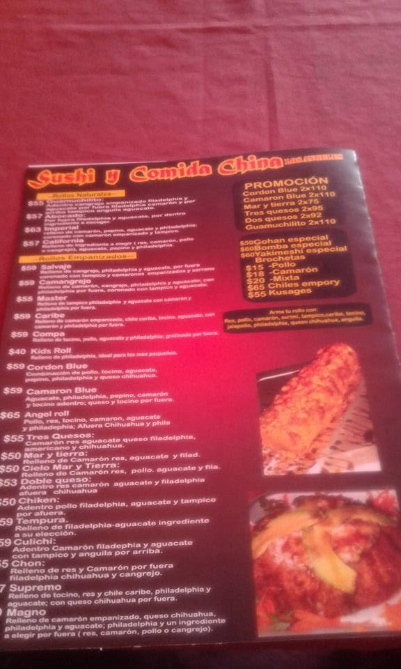 Menu at Comida Shina Y Sushi Los Angeles restaurant, Culiacán