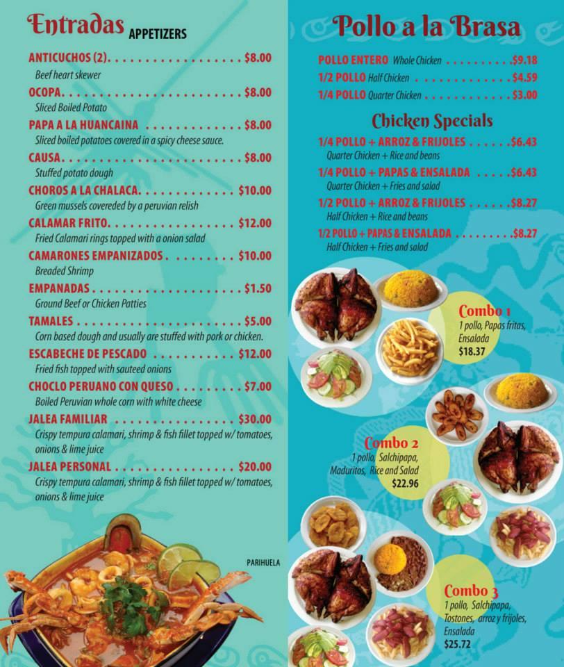 Menu at El Ancla restaurant, New York City