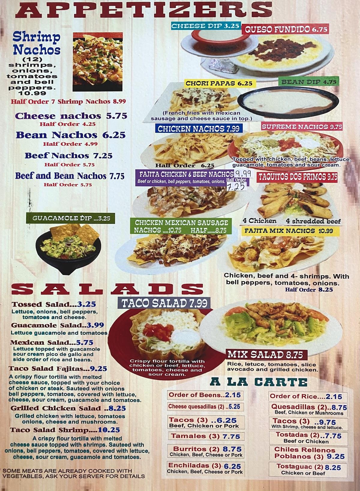 Menu at El Toro restaurant, Clarinda