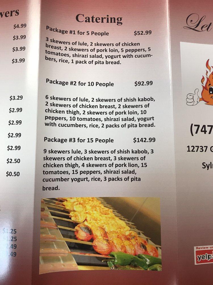 Menu at Let's Eat restaurant, Los Angeles