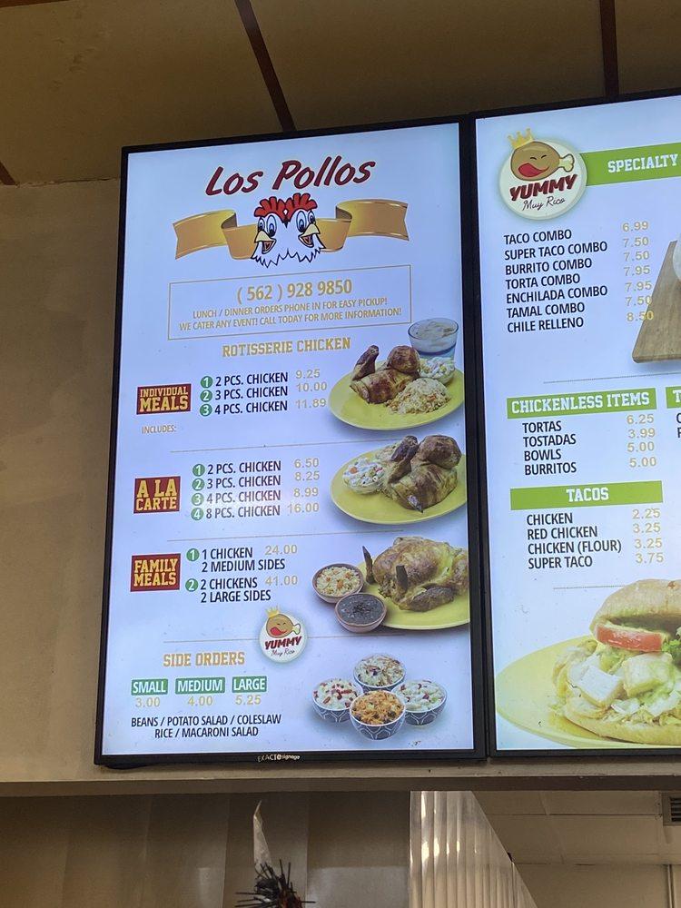 Carta del restaurante Los Pollos 3, Downey, Florence Ave