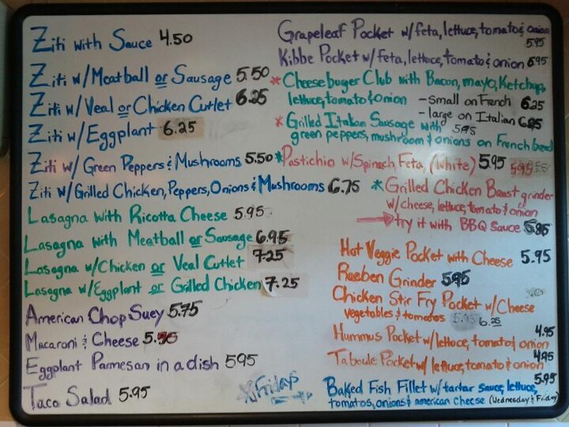 Menu at Regatta Deli restaurant, Worcester