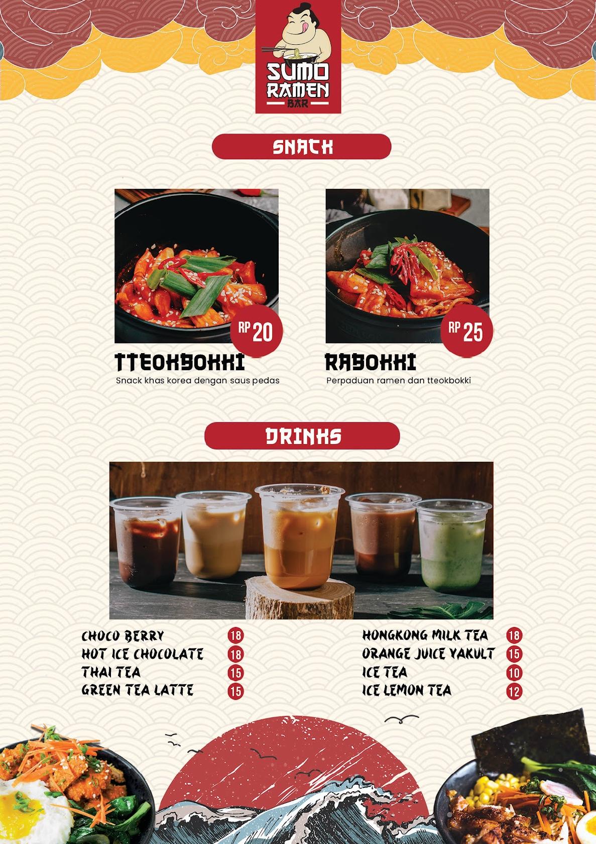 Menu at Sumo Ramen Bar, Bandung, Jl. Terusan Cigadung No.12A