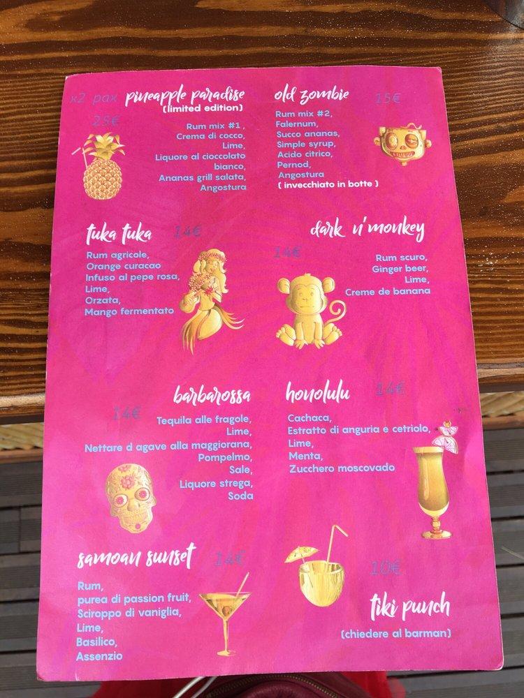 Menu at Tiki Tiki Roof Rome pub & bar, Rome