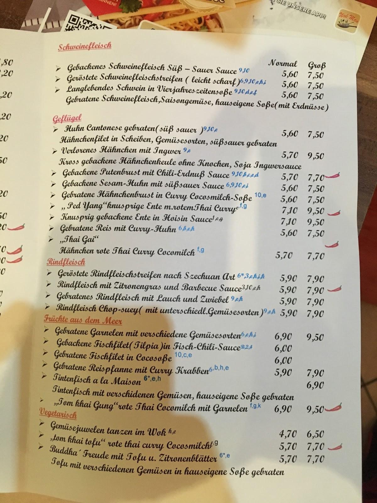 Speisekarte von Wokman restaurant, Hamburg