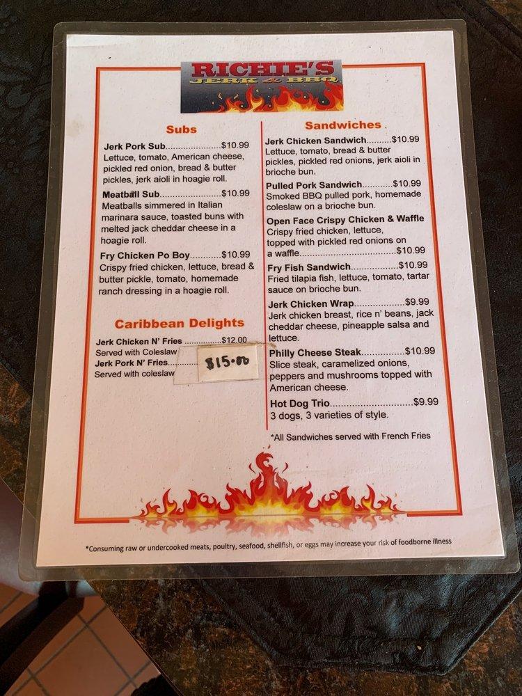 Menu at Richie's Jerk&BBQ, Sanford