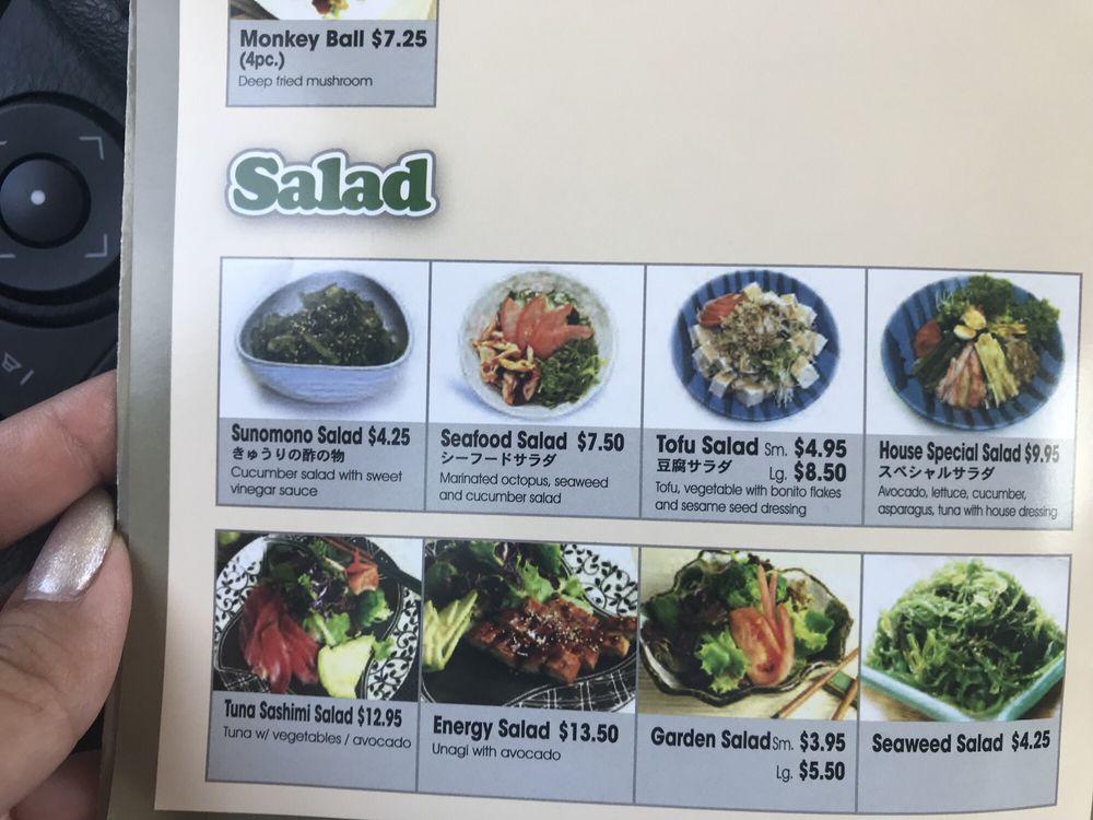 Menu at Ozeki Noodle restaurant, Oxnard