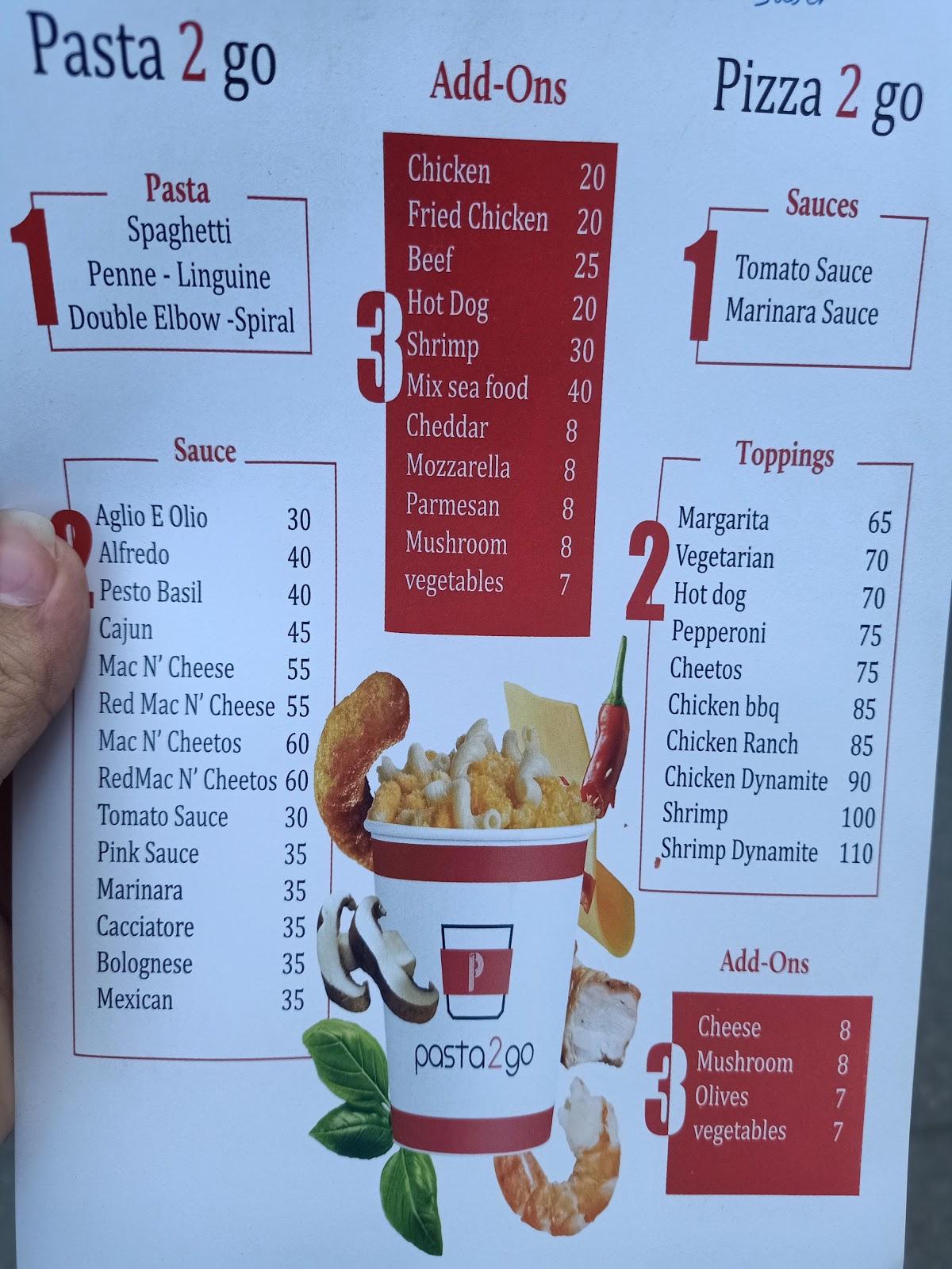 Speisekarte von Pasta 2 Go restaurant, Kairo