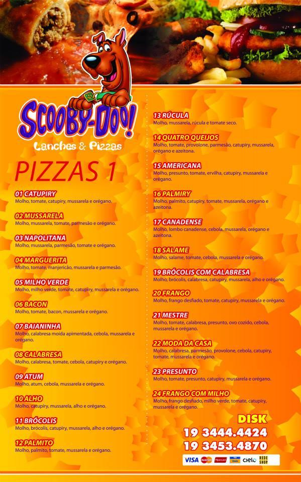 Menu em Scooby-Doo! pub & Bar, Limeira
