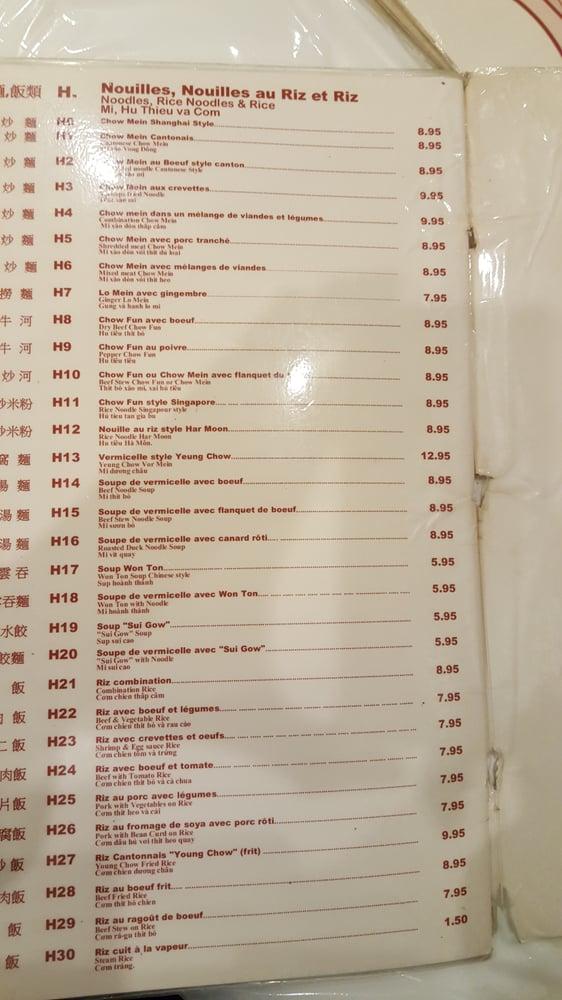 Menu at Restaurant Vip, Montréal, Rue Clark