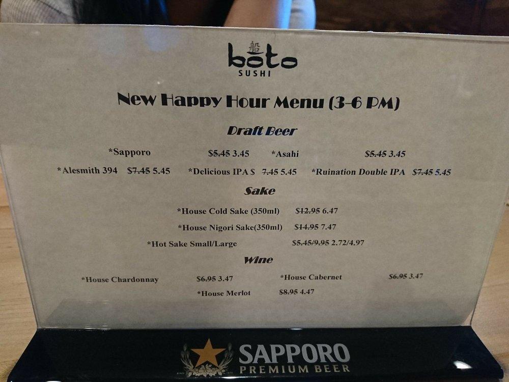 Menu at Boto Sushi restaurant, San Diego, Carmel Mountain Rd #1305