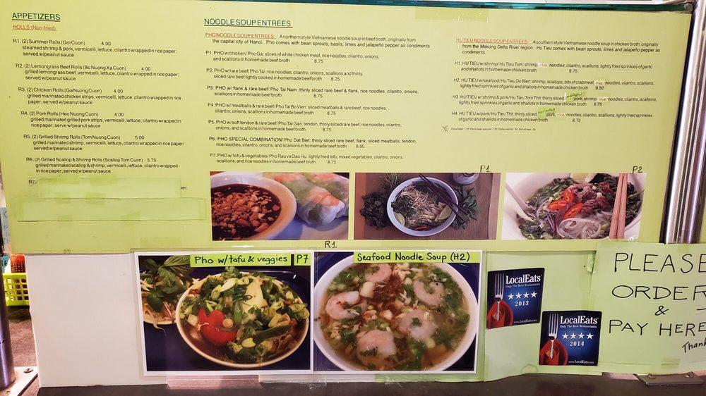 Menu at Mekong Delta Café restaurant, Baltimore