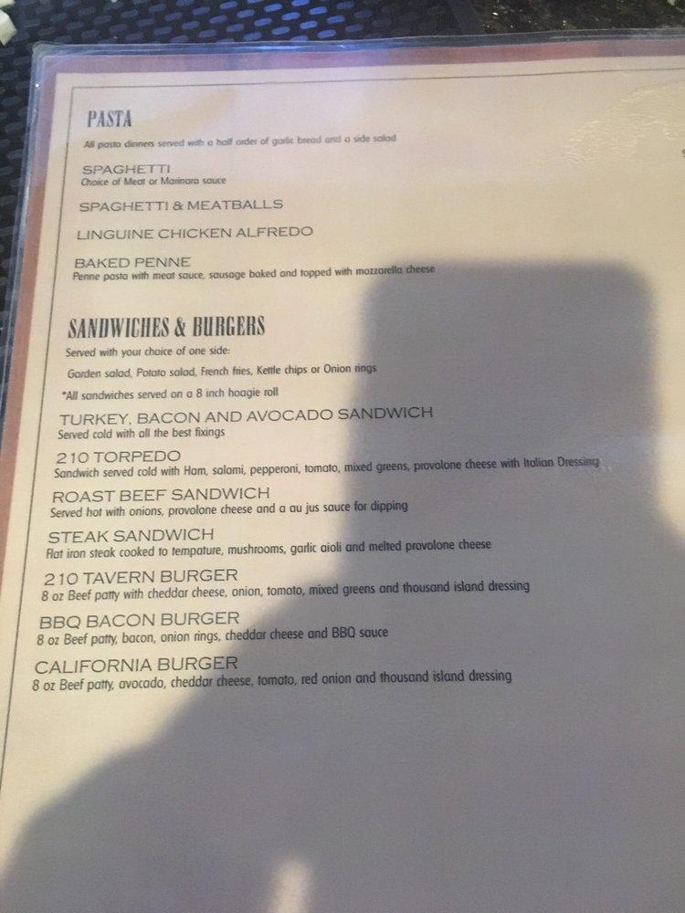 Menu at 210 Tavern pub & bar, Rancho Cucamonga