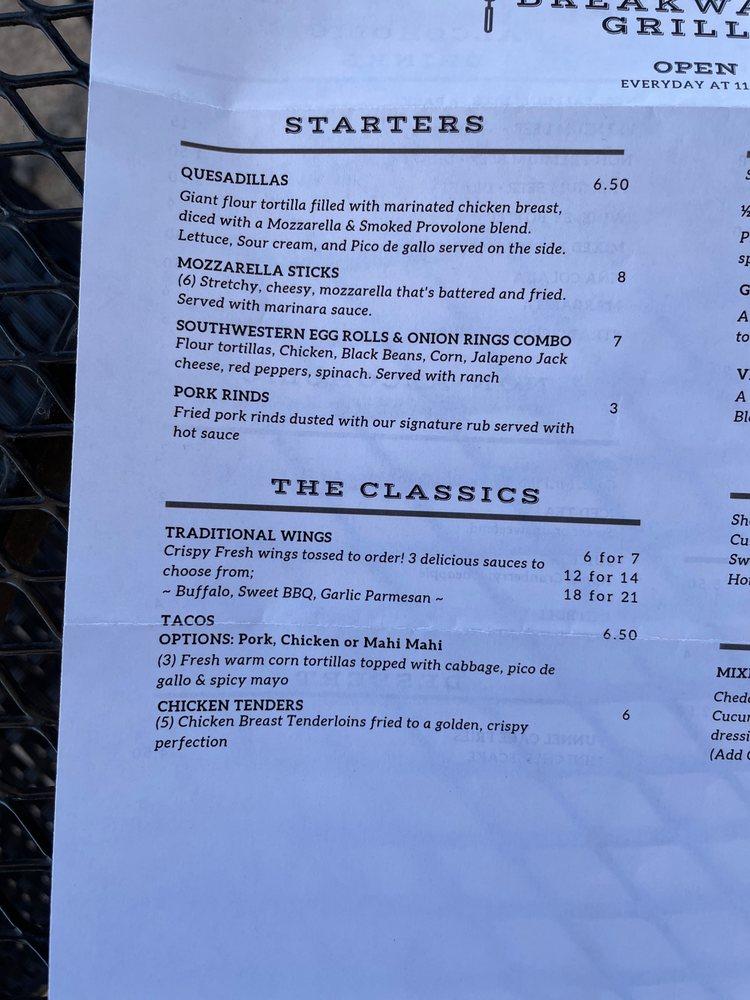 Menu at Breakwater Grille restaurant, Conroe