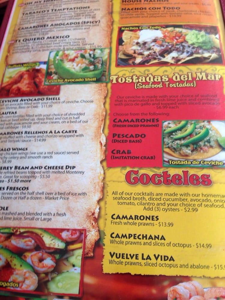 Menu at El Tarasco Restaurant Mooney, Visalia, S Mooney Blvd