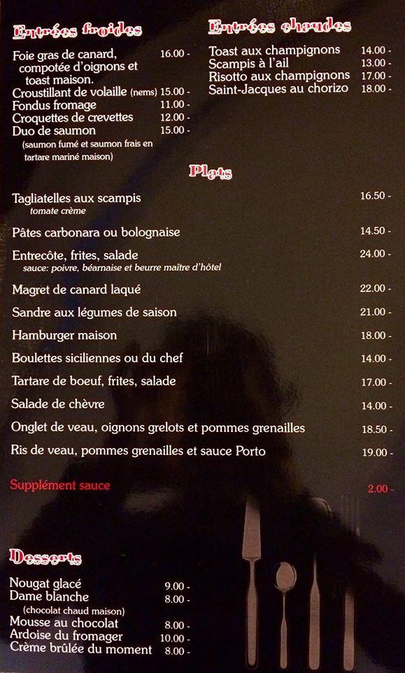 Menu at La Ruche Restaurant, Charleroi, Av. Marius Meurée 1