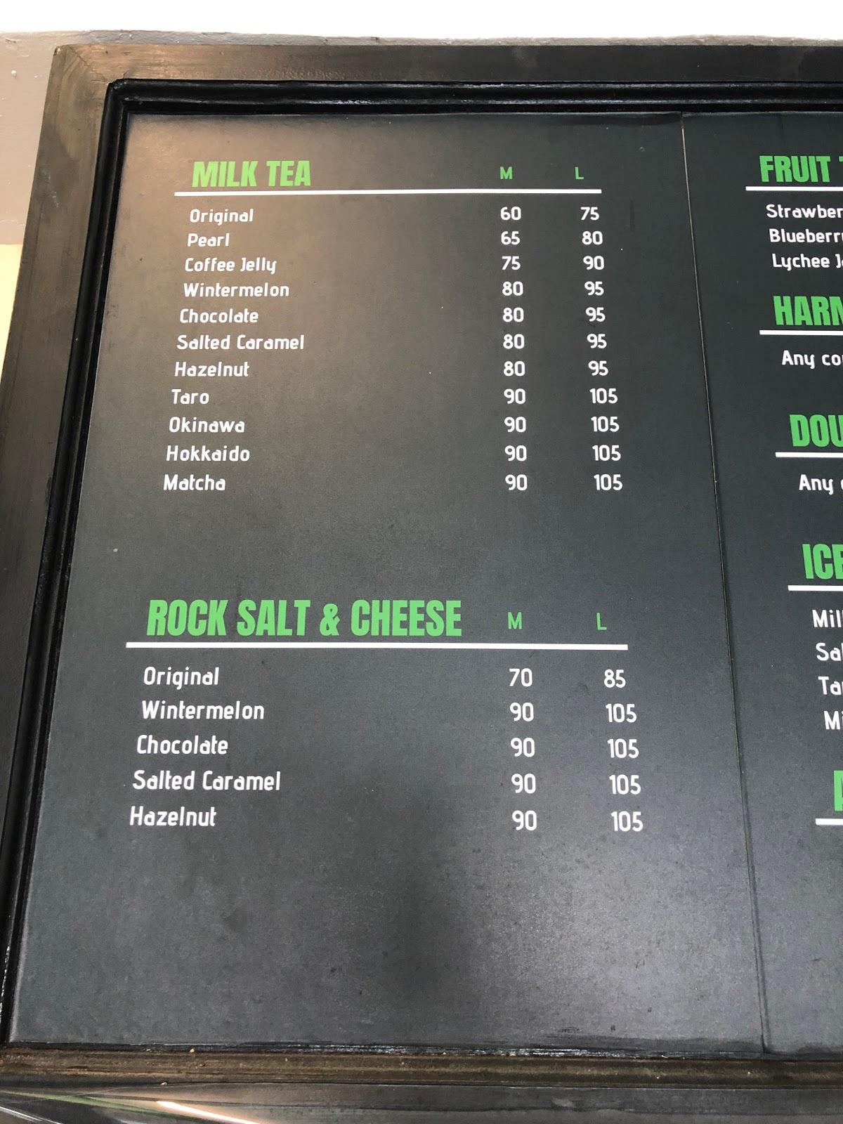 Menu at Teatone Cafe Countryside, Pasig