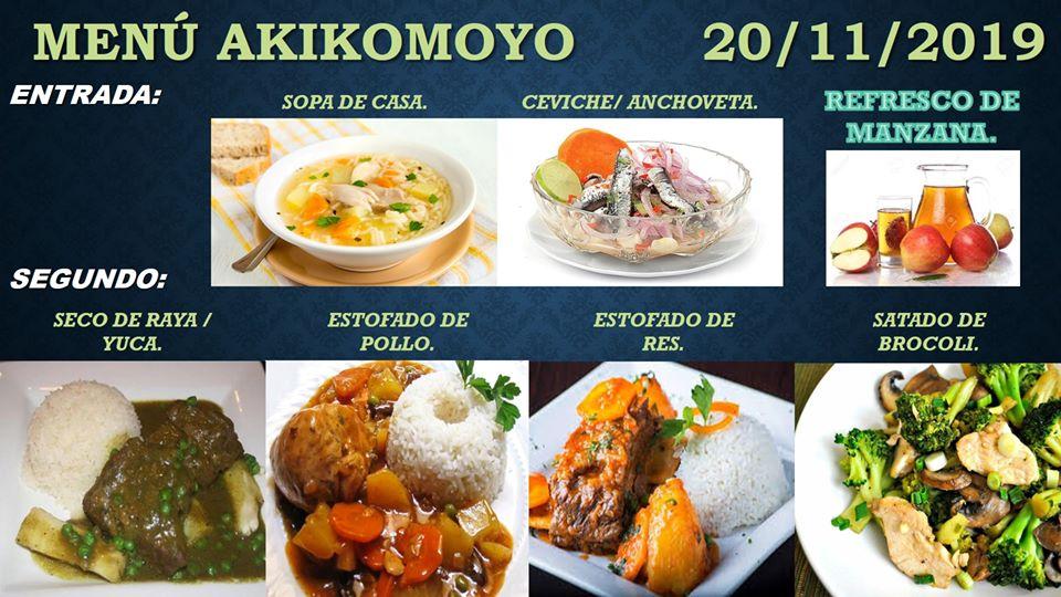 Menu at Akikomoyo restaurant, Chimbote