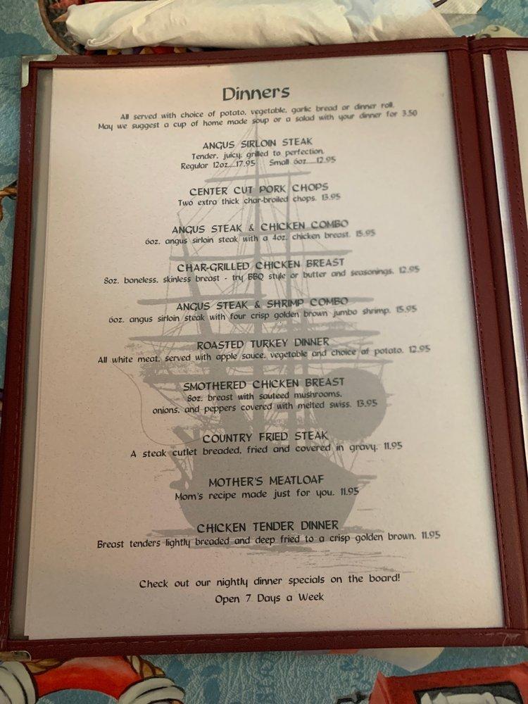 Menu at The Beach House restaurant, Grand Island