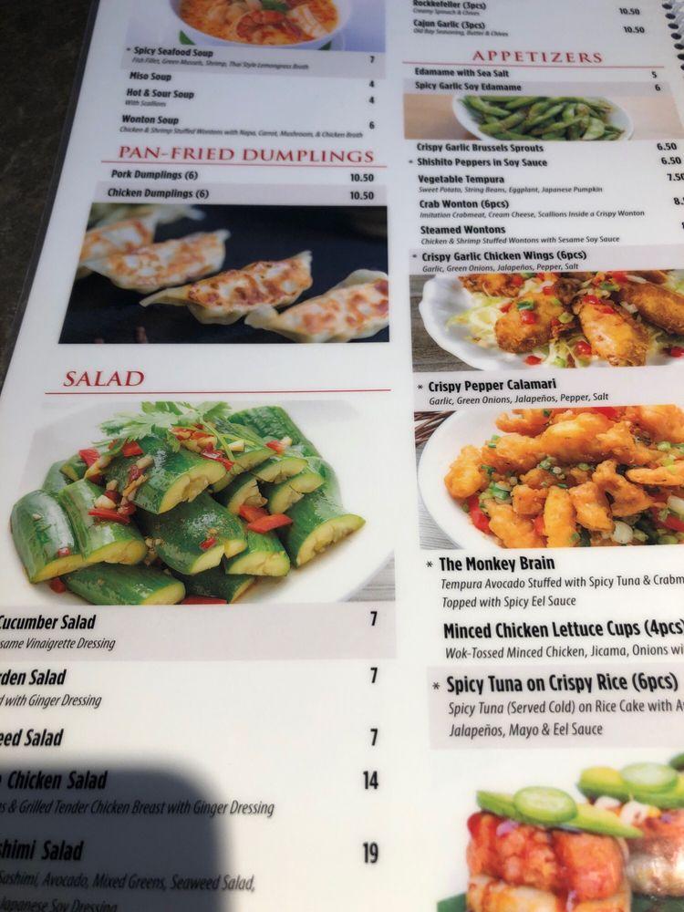 Menu at Wokcano restaurant, Culver City