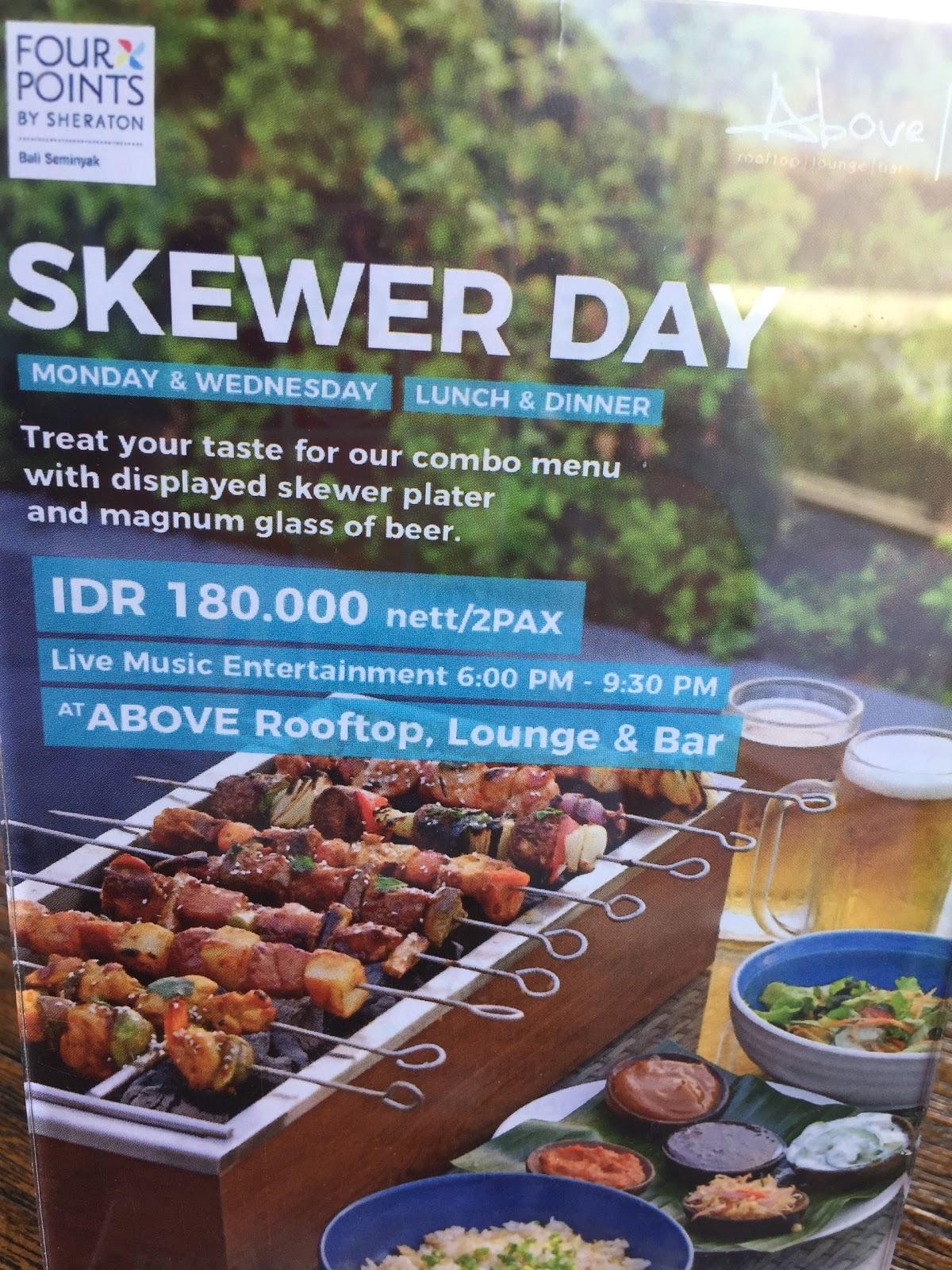 Menu at Above Rooftop, Lounge And Bar, Denpasar